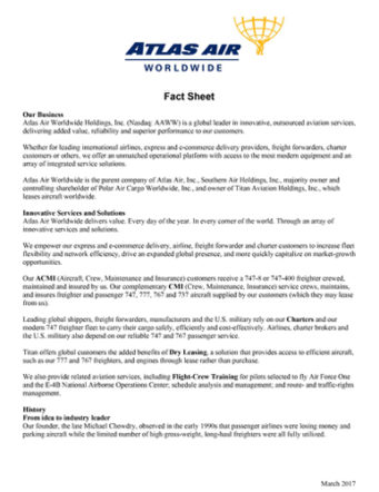 AAWW-corporatefactsheet - Atlas Air Worldwide